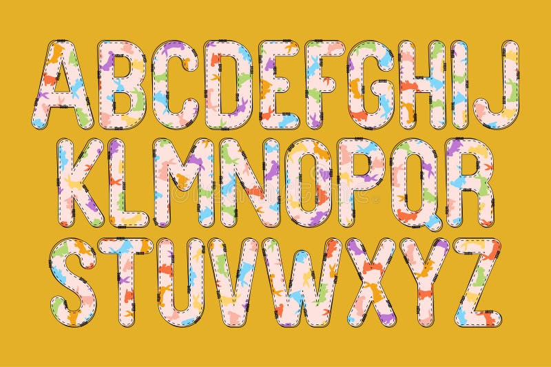 Versatile Collection of Easter Bunny Alphabet Letters for Various Uses ...