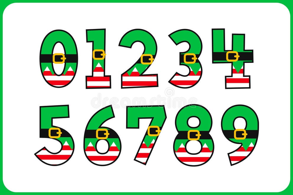 Versatile Collection of Elf Numbers for Various Uses Stock Vector ...