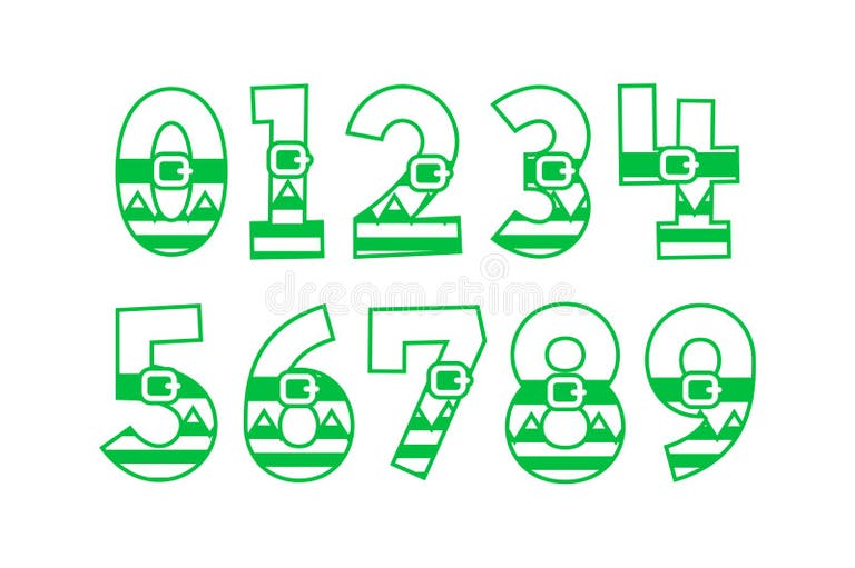 Versatile Collection of Elf Numbers for Various Uses Stock Vector ...
