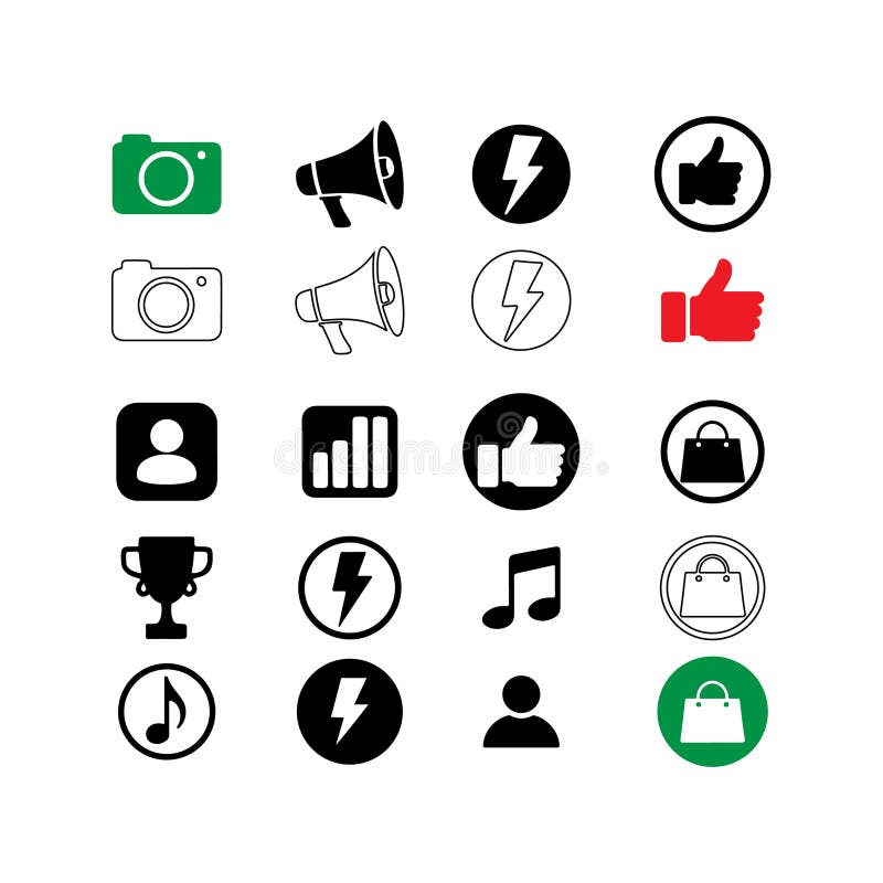 Versatile Collection of Flat Icons for Various Applications Stock ...
