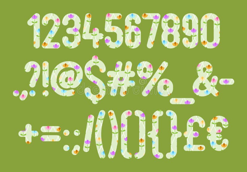 Versatile Collection of Flowers Numbers and Punctuation for Various ...