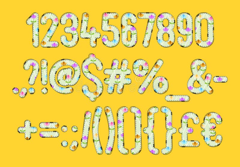 Versatile Collection of Flowers Numbers and Punctuation for Various ...