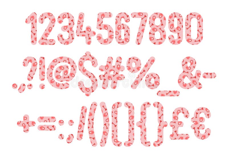 Versatile Collection of Love Lock Numbers and Punctuation for Various ...