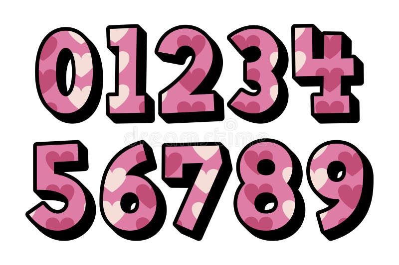 Versatile Collection of Love Love Numbers for Various Uses Stock Vector ...