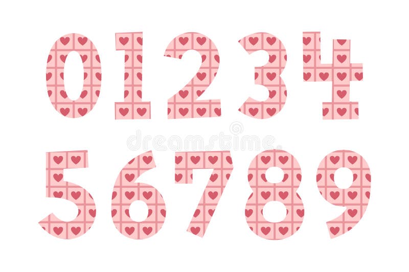 Versatile Collection of Lovely Numbers for Various Uses Stock Vector ...