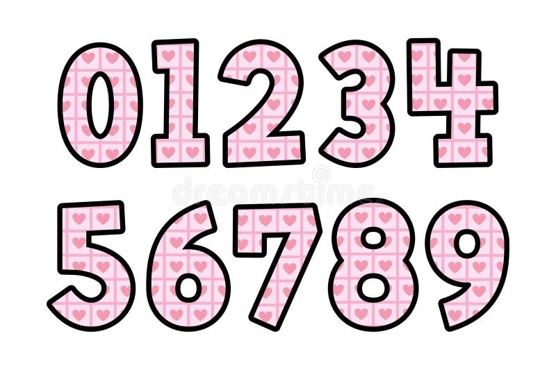 Versatile Collection of Lovely Numbers for Various Uses Stock Vector ...