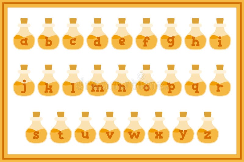 Versatile Collection of Orange Potion Alphabet Letters for Various Uses Stock Vector ...