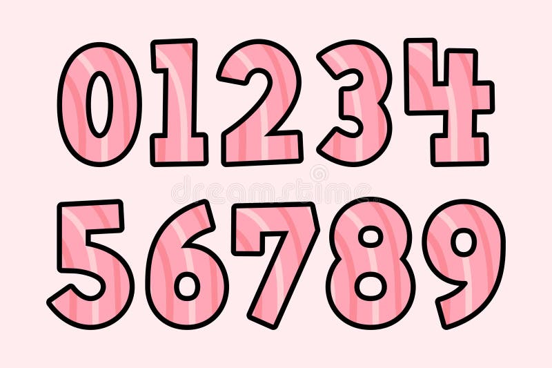 Versatile Collection of Pink Harmony Numbers for Various Uses Stock ...