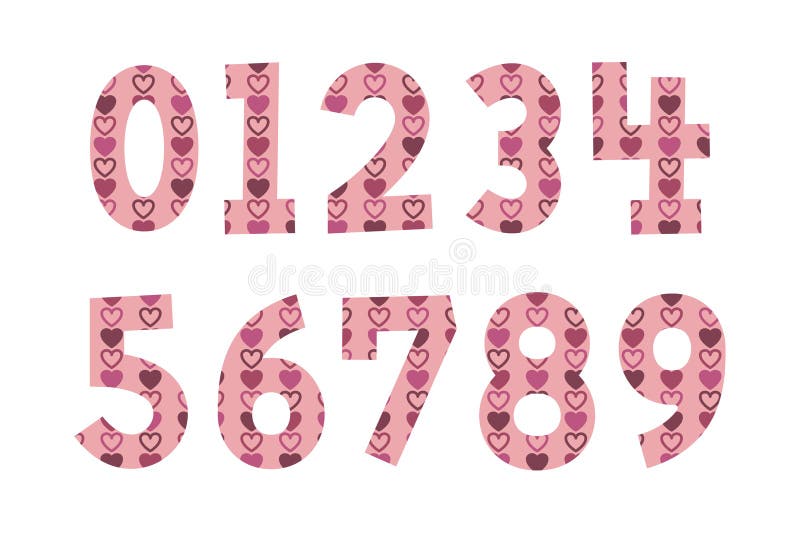 Versatile Collection of Romance Numbers for Various Uses Stock Vector ...