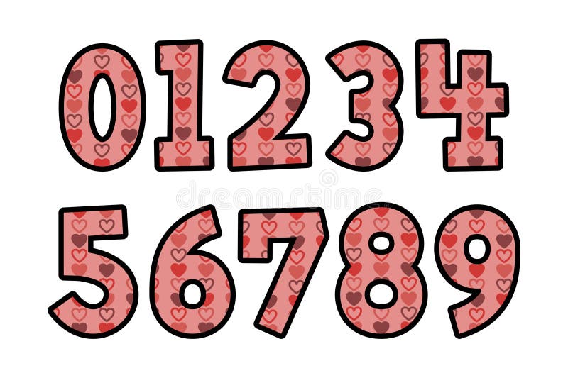 Versatile Collection of Romance Numbers for Various Uses Stock Vector ...