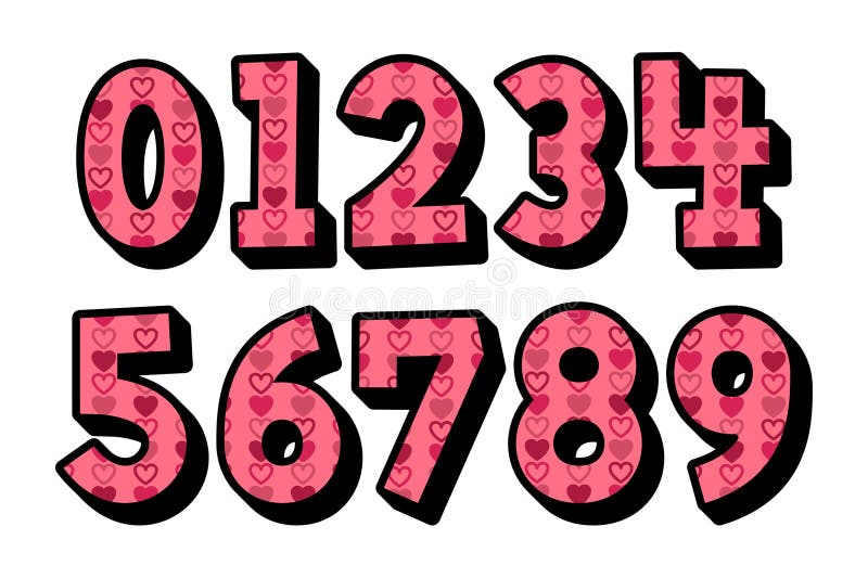 Versatile Collection of Romance Numbers for Various Uses Stock Vector ...