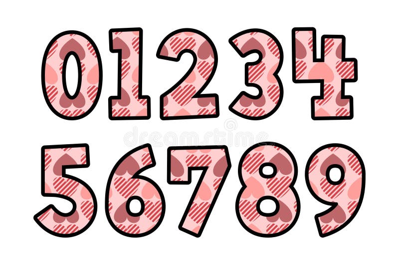 Versatile Collection of Romantic Numbers for Various Uses Stock ...