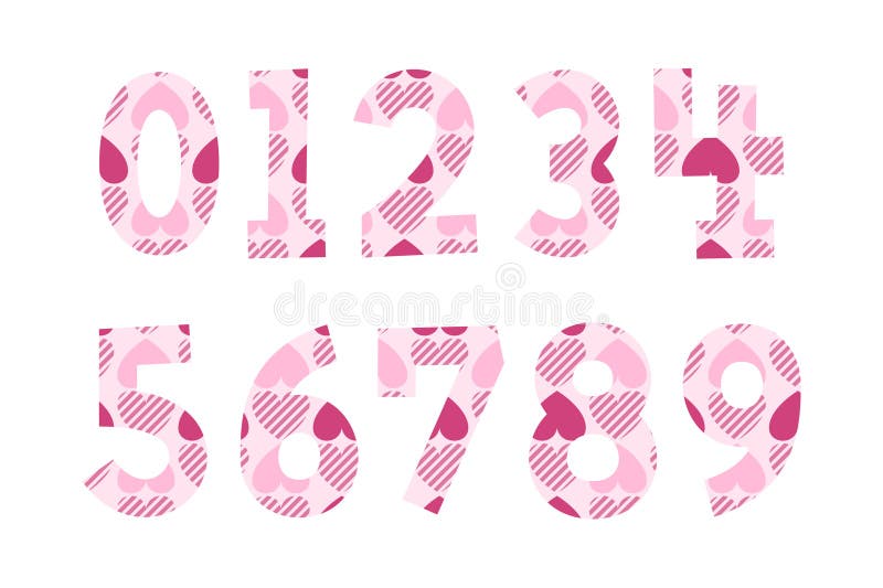 Versatile Collection of Romantic Numbers for Various Uses Stock Vector ...