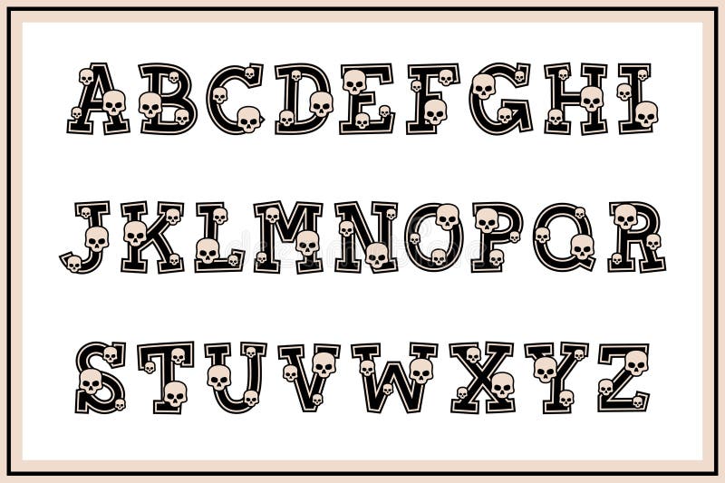 Versatile Collection of Skull Alphabet Letters for Various Uses Stock ...