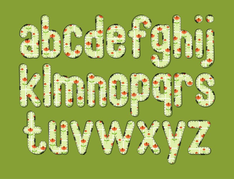 Spring Alphabet Letters a - L Stock Vector - Illustration of message ...