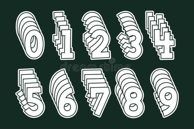 Versatile Collection of Stacked Numbers for Various Uses Stock Vector ...