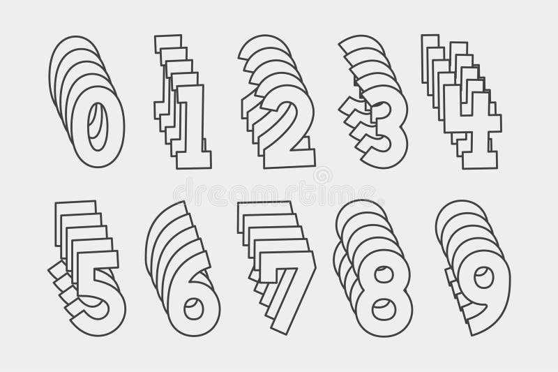 Versatile Collection of Stacked Numbers for Various Uses Stock Vector ...