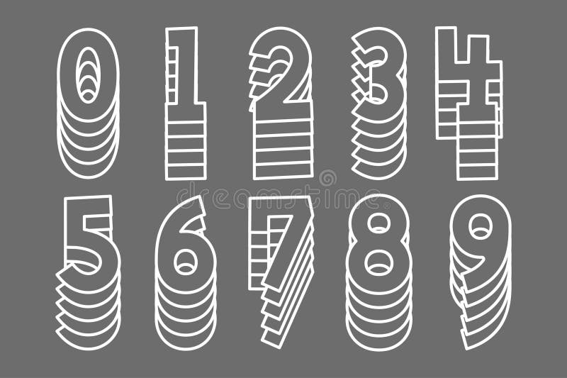 Versatile Collection of Stacked Numbers for Various Uses Stock Vector ...