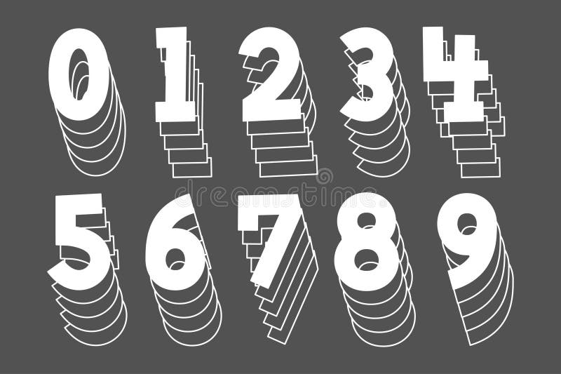 Versatile Collection of Stacked Numbers for Various Uses Stock Vector ...