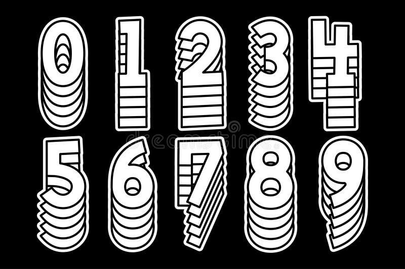 Versatile Collection of Stacked Numbers for Various Uses Stock Vector ...