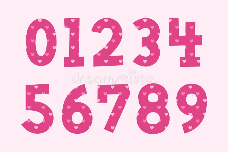 Versatile Collection of Sweet Heart Numbers for Various Uses Stock ...