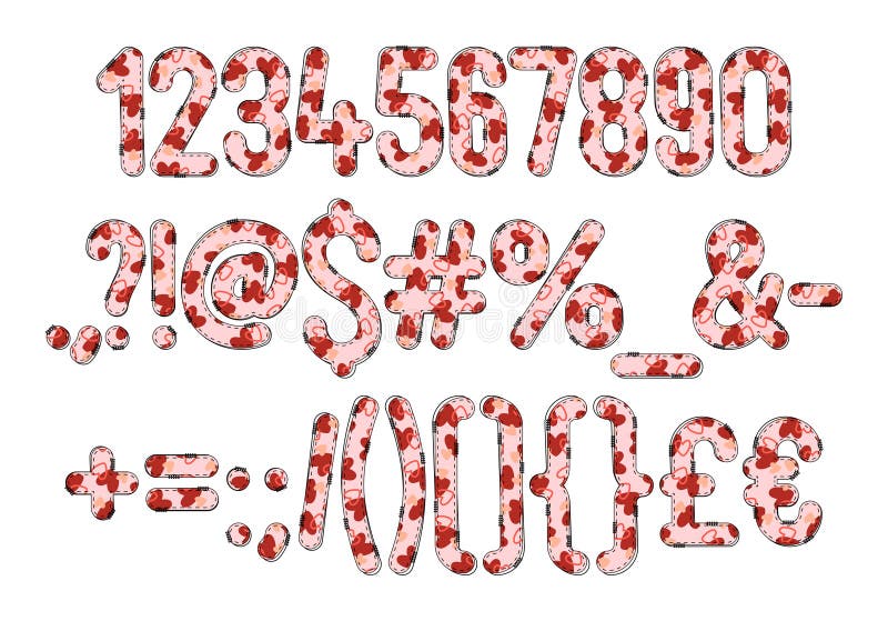 Versatile Collection of Sweet Numbers and Punctuation for Various Uses ...