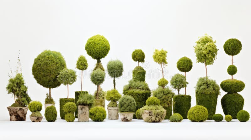 A Versatile Collection of Topiary Trees in Various Artistic Shapes ...