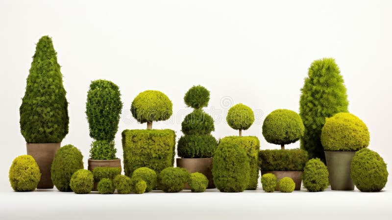 A Versatile Collection of Topiary Trees in Various Artistic Shapes ...