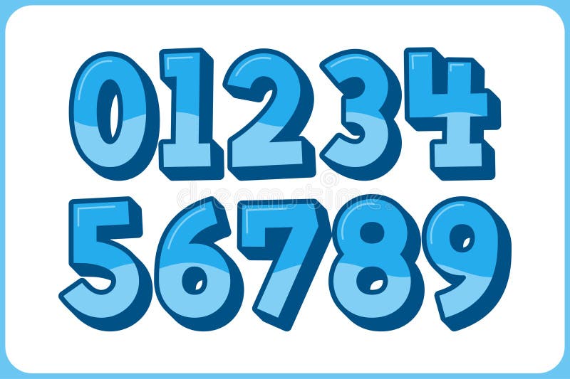 Versatile Collection of Water Numbers for Various Uses Stock Vector ...