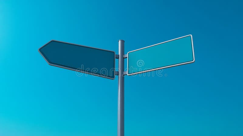 Versatile 3D Render of Two Blank Road Signs Pointing Opposite ...
