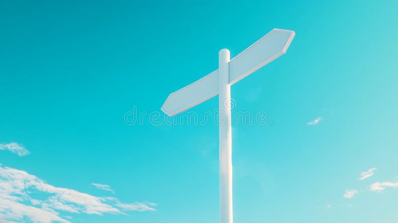 Versatile 3D Render of Two Blank Road Signs Pointing Opposite ...