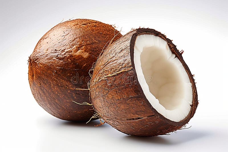 Versatile Design Element Coconut on White Background with Clipping Path ...