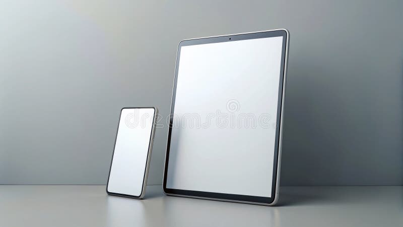 Versatile Digital Device Mockup Tablet and Smartphone Side Angle Ideal ...