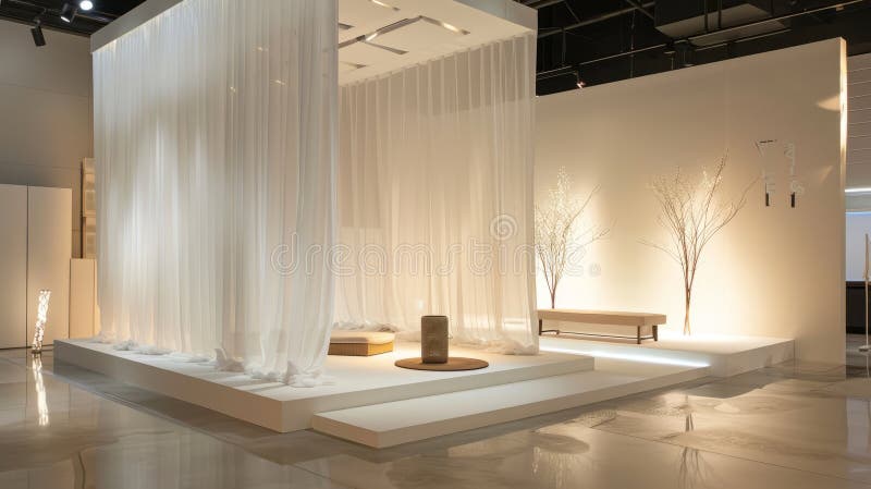 Versatile Display Stage Design Utilizing a White Background Stock ...