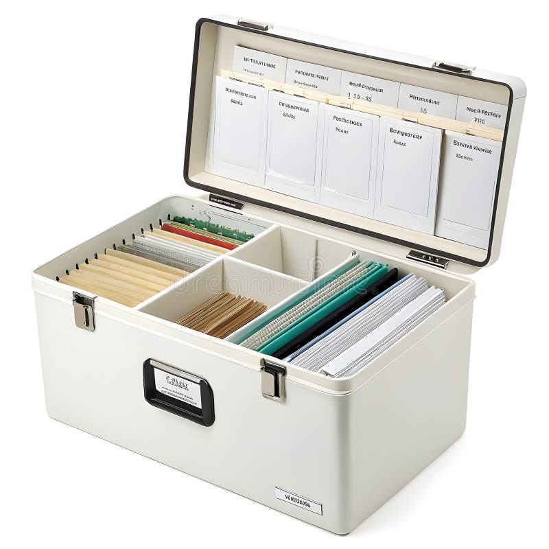 Multipurpose File Box Isolated on White Background Stock Illustration ...