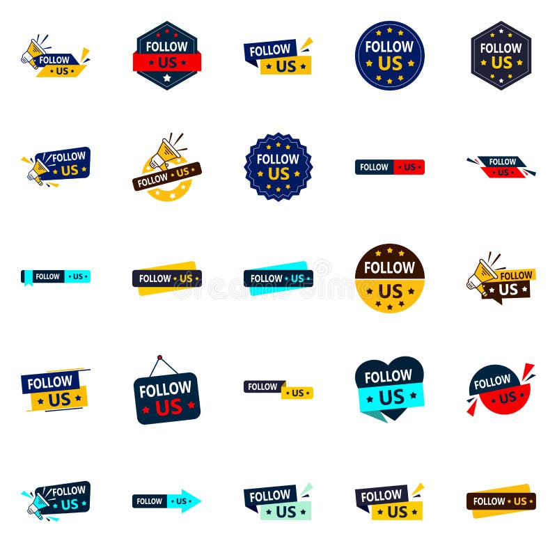 25 Versatile Follow Us Graphic Elements for All Social Media Platforms ...