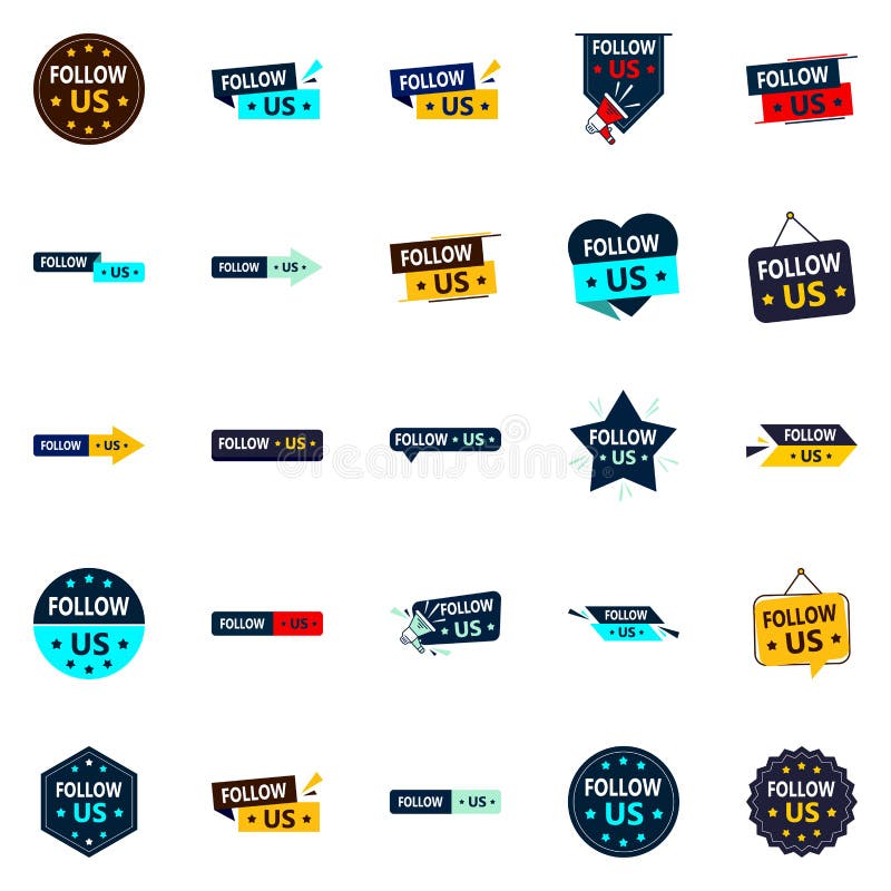 25 Versatile Follow Us Graphic Elements for All Social Media Platforms ...