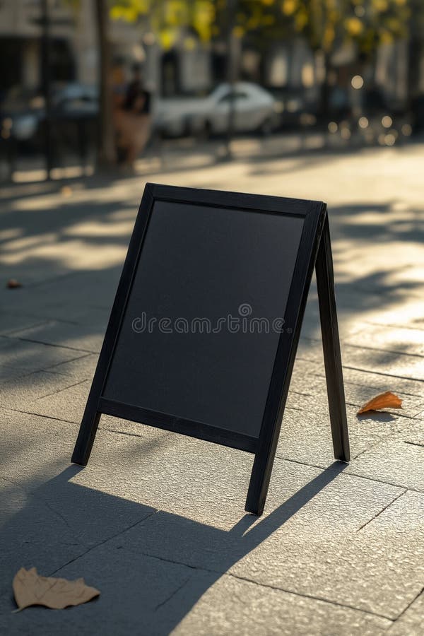 Strong Contrast Sidewalk Sign Mockup Showcases Versatility for Outdoor ...