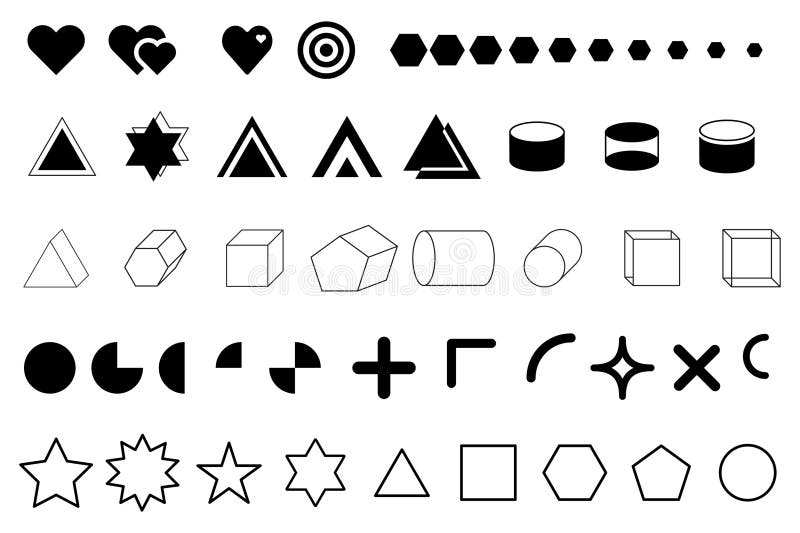 Versatile Geometric Icons. Simple Shapes Collection. Essential Design ...