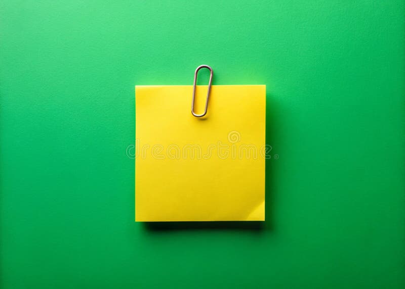 Versatile Green Sticky Note with Paperclip Blank Canvas for Notes ...