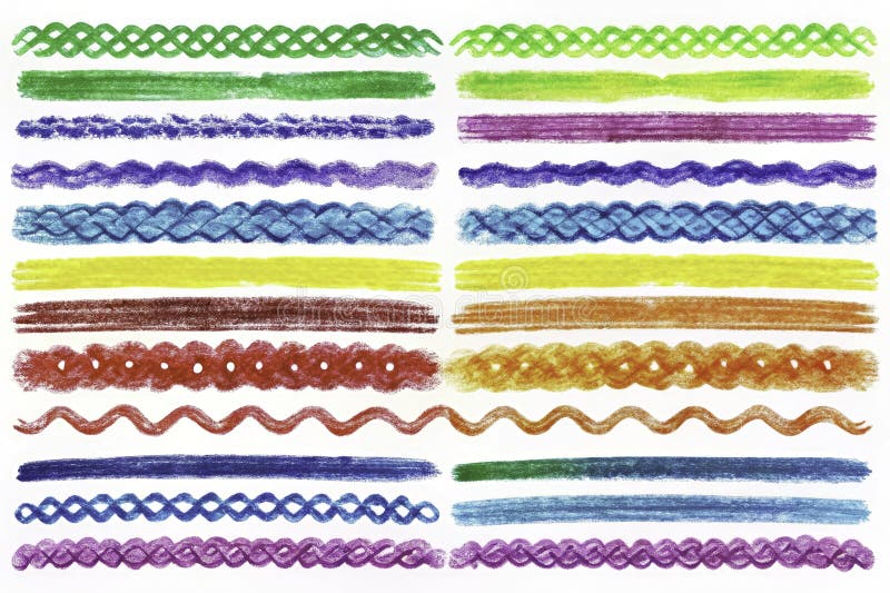 Versatile Grunge Brush Stroke Borders a Collection of Wavy Lines ...