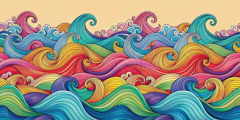 Versatile HandDrawn Wave Pattern for Creative Design Projects a ...