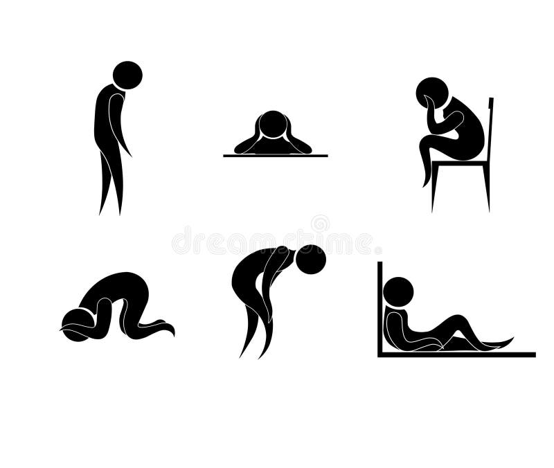 Stick Figure Emotions: a Collection of Sadness and Isolation Stock ...