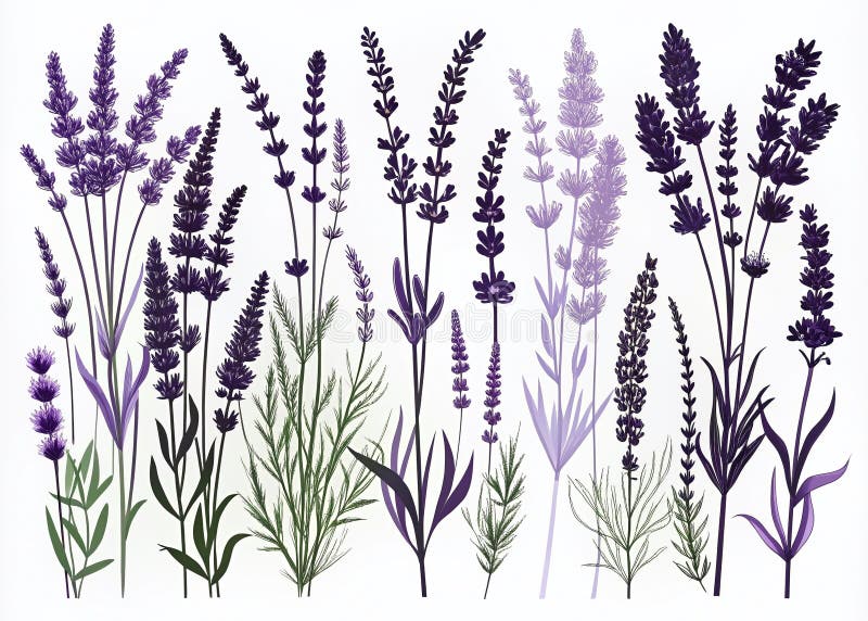 Versatile Lavender Silhouette Vectors Filled Outline and Stroke Styles for Web and Mobile UI ...