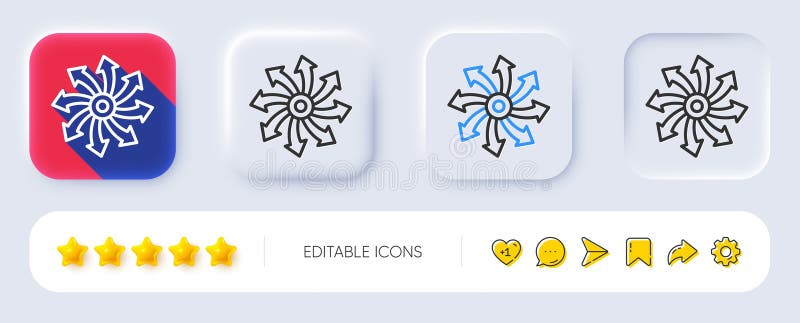 Versatile Line Icon. Multifunction Sign. Neumorphic Buttons. Vector ...