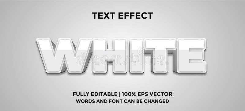 Clean White 3D Editable Text Effect Stock Illustration - Illustration ...