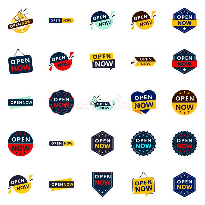25 Versatile Open Now Signage Templates Stock Vector - Illustration of ...