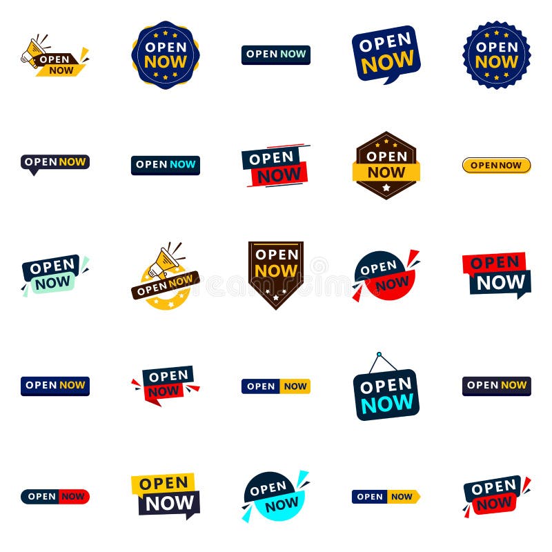 25 Versatile Open Now Signage Templates Stock Vector - Illustration of ...
