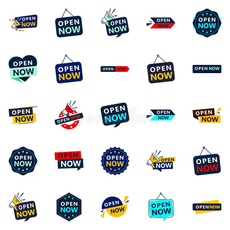 25 Versatile Open Now Signage Templates Stock Vector - Illustration of ...