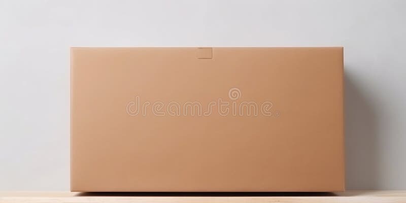 Versatile Packaging: Brown Rectangular Cardboard Box Mockup on White ...